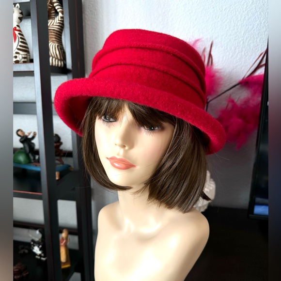 Scala | Accessories | Scala Red Wool Hat | Poshmark